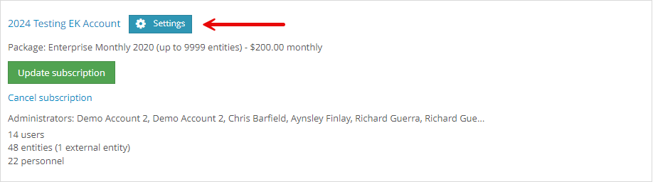 Edit User Permissions – EntityKeeper